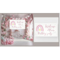 Pastel pink rainbow Baby Girl 1st Birthday Party Banner | Zazzle