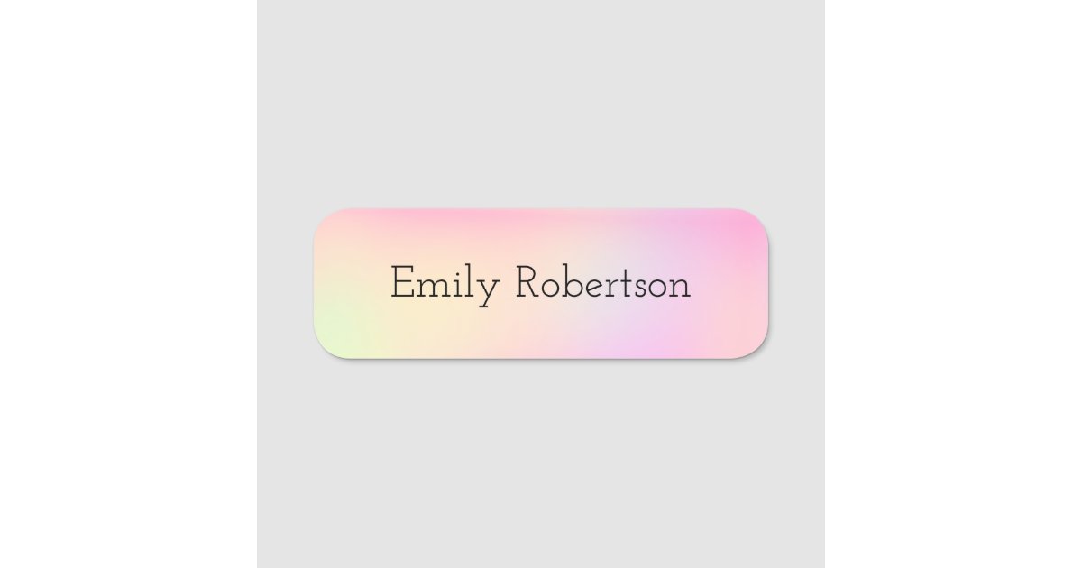Pastel Pink Rainbow Custom Name Magnetic Tag | Zazzle