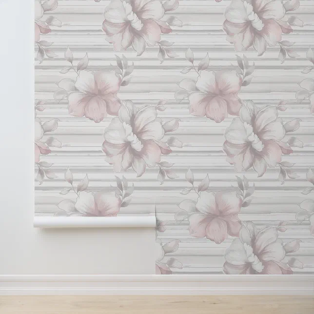 Pastel pink romantic flower blossom horizontal wallpaper | Zazzle