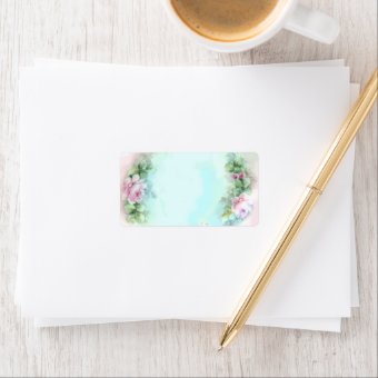 Pastel Pink Roses Labels | Zazzle