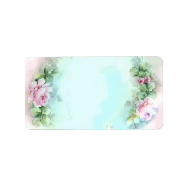 Pastel Pink Roses Labels | Zazzle