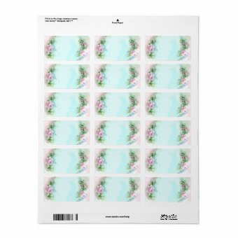 Pastel Pink Roses Labels | Zazzle