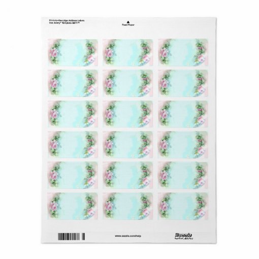Pastel Pink Roses Labels | Zazzle