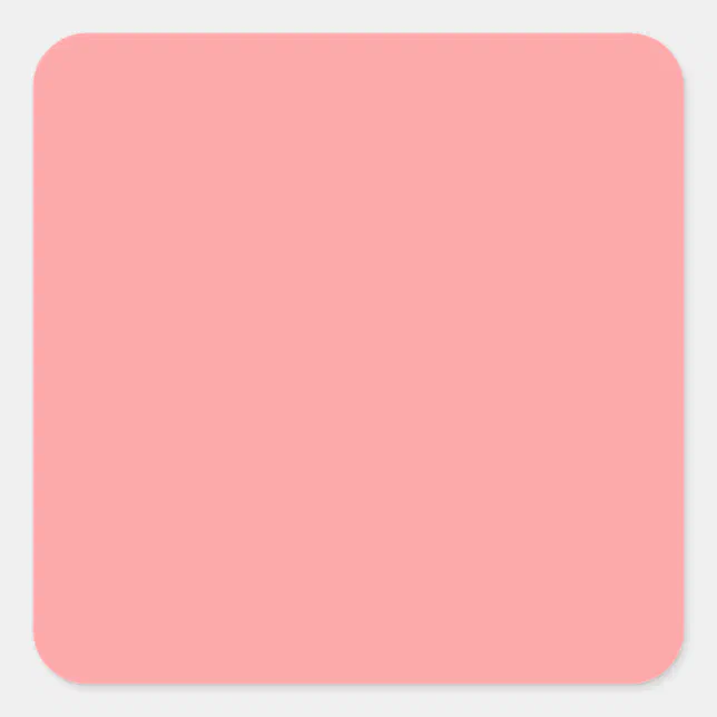 Pastel Pink Salmon Square Sticker | Zazzle