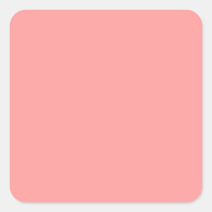 Pastel Pink Salmon Square Sticker | Zazzle.com