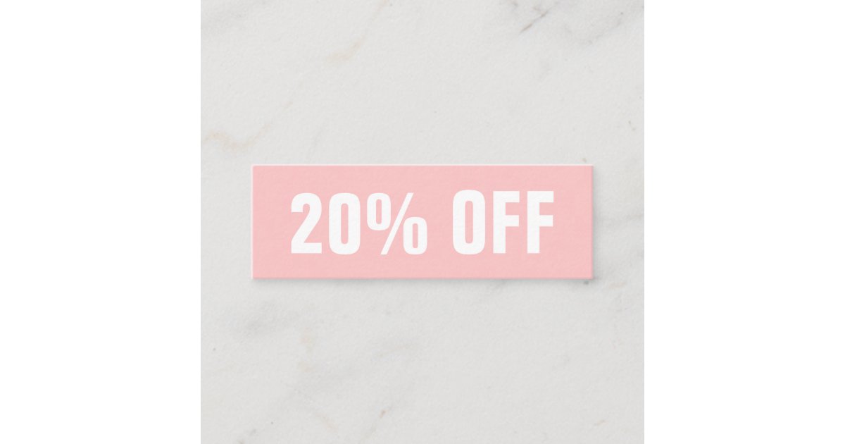 Pastel pink simple modern trendy discount card | Zazzle