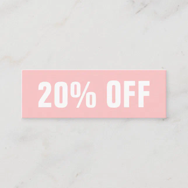 Pastel pink simple modern trendy discount card | Zazzle