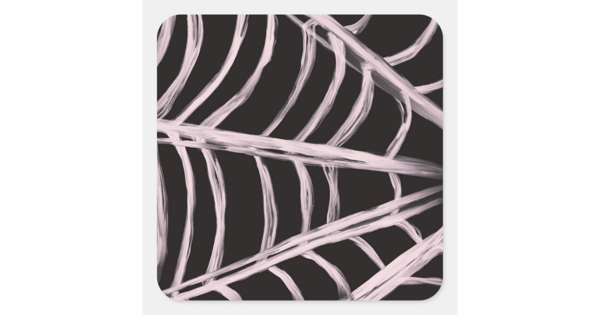 Pastel Pink Spider Web Retro Illustration Square Sticker | Zazzle