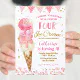 Pastel Pink We Scream Four Ice Cream 4th Birthday Invitation | Zazzle