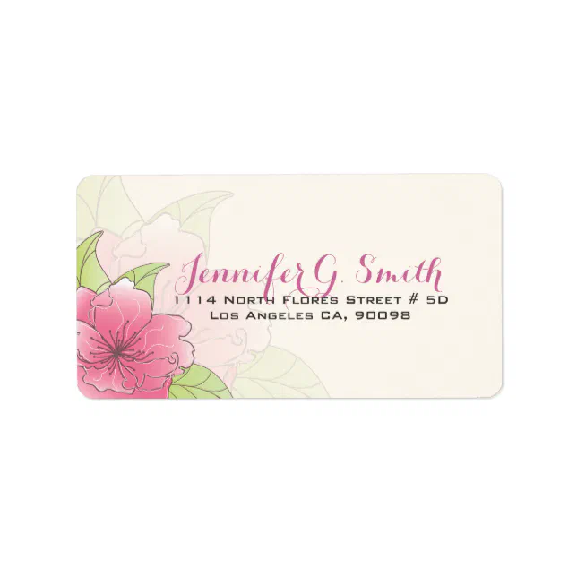 Pastel Pink & White Floral Wedding Label | Zazzle