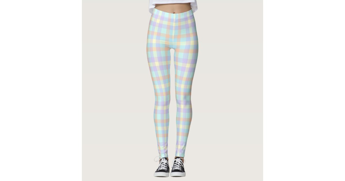 Pastel Plaid leggings | Zazzle