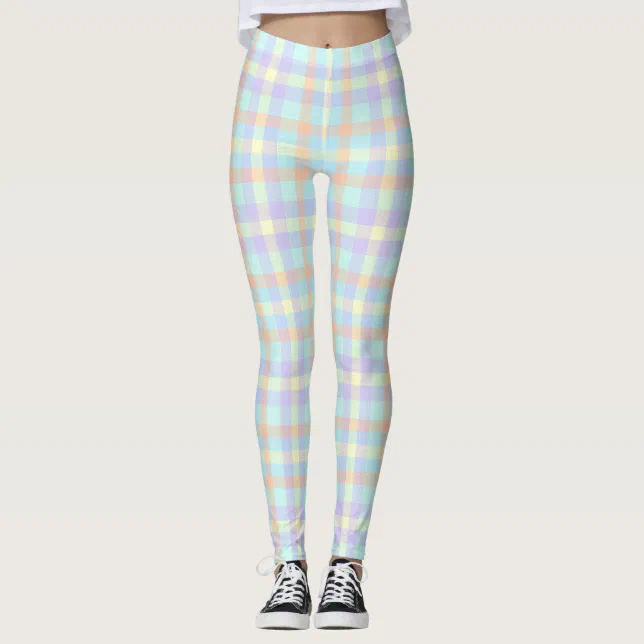 Pastel Plaid leggings | Zazzle