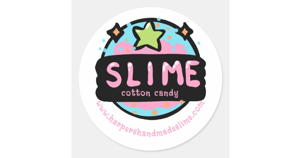 pastel planet slime template logo classic round sticker | Zazzle