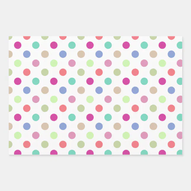 Pastel Polka Dot and Stripes Wrapping Paper | Zazzle