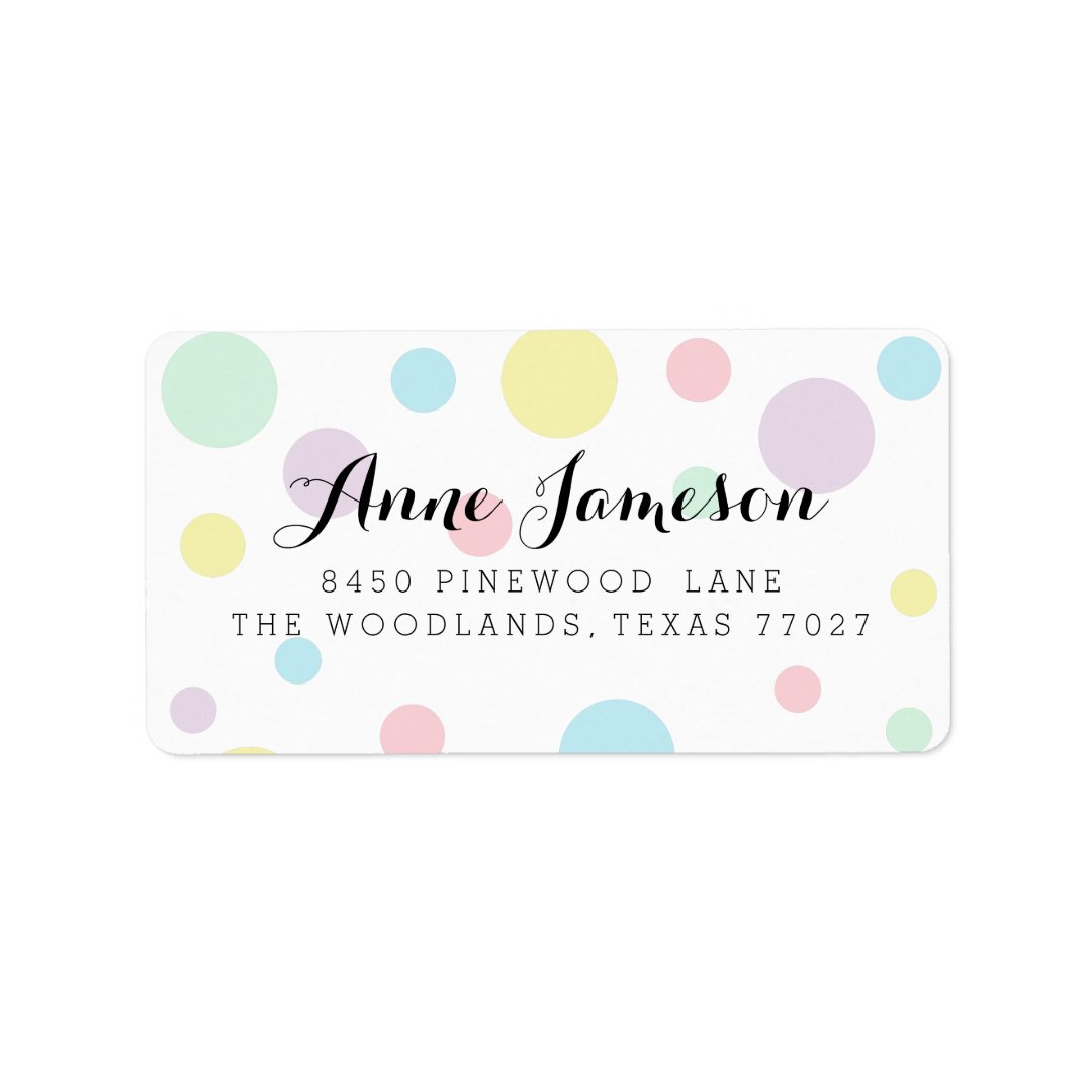Pastel Polka Dots Address Labels | Zazzle
