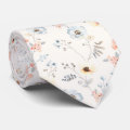 Pastel Poppy Floral Garden Pattern Neck Tie | Zazzle