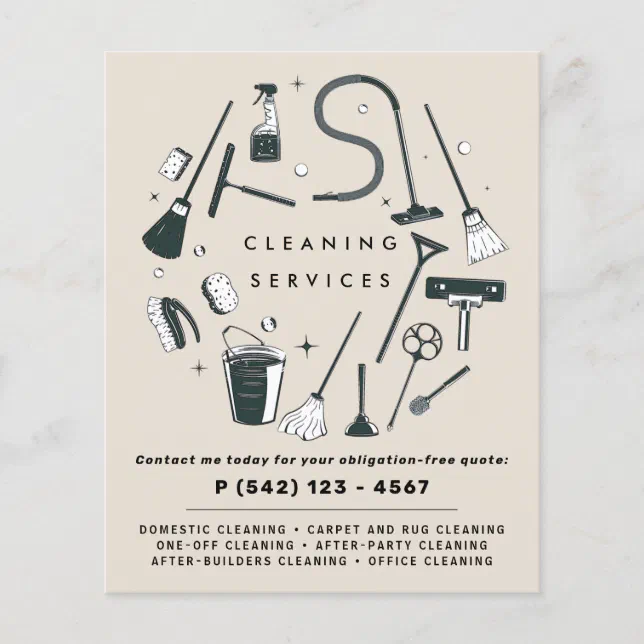 Pastel Purple Cleaning Services Flyer | Zazzle