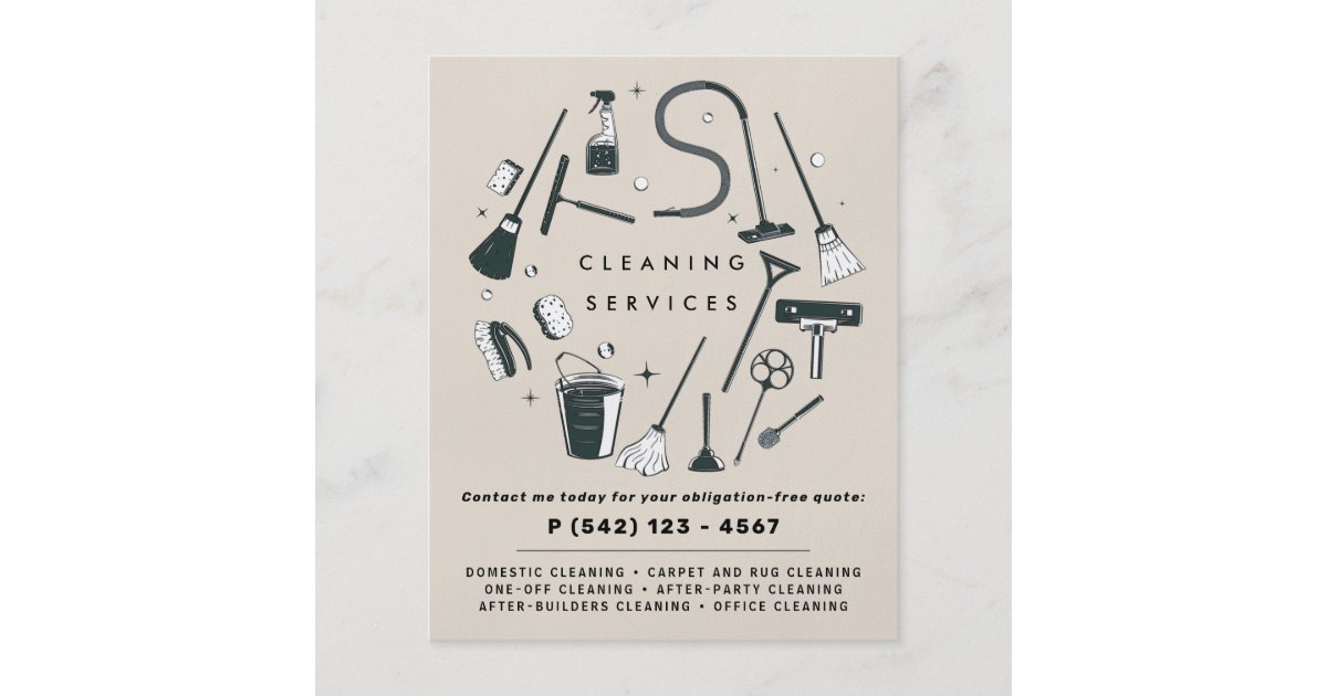 Pastel Purple Cleaning Services Flyer | Zazzle