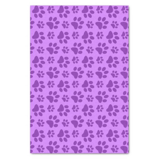 Pastel purple dog paw print tissue paper | Zazzle