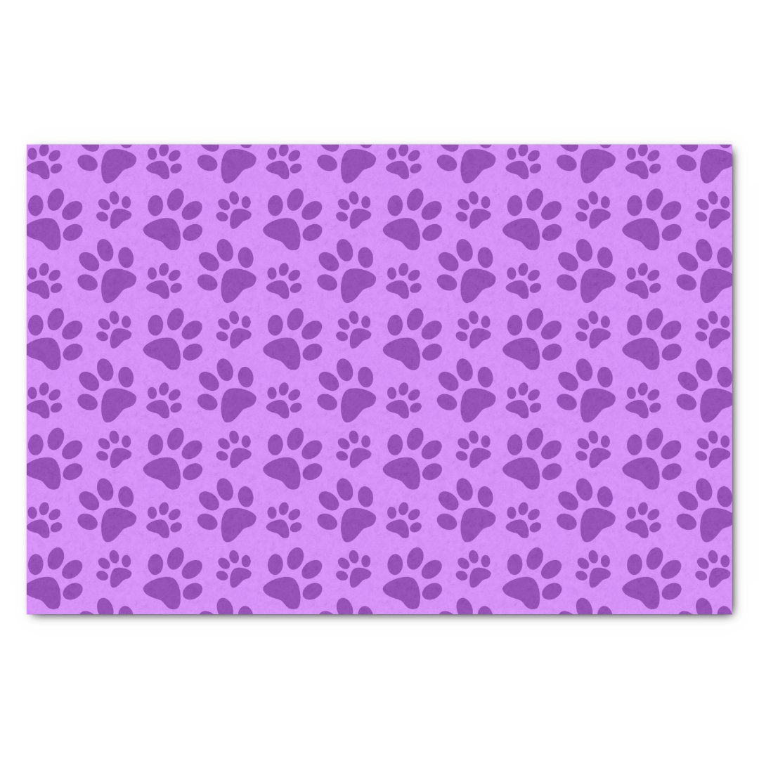 Pastel purple dog paw print tissue paper | Zazzle