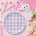 Pastel Purple Gingham Pattern Paper Plates | Zazzle