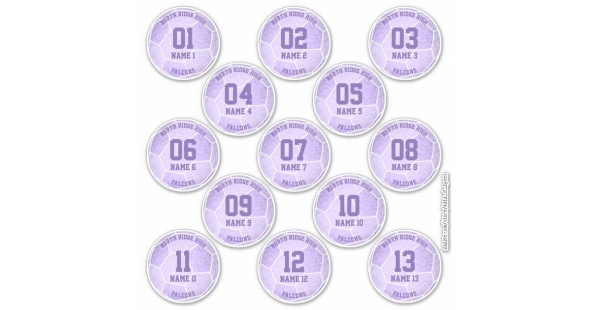 pastel purple girly soccer birthday party favors sticker | Zazzle