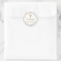 Pastel Purple Gold Floral First Holy Communion Classic Round Sticker ...
