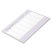 Pastel Purple Gray Quatrefoil with Weekly Planner Notepad | Zazzle