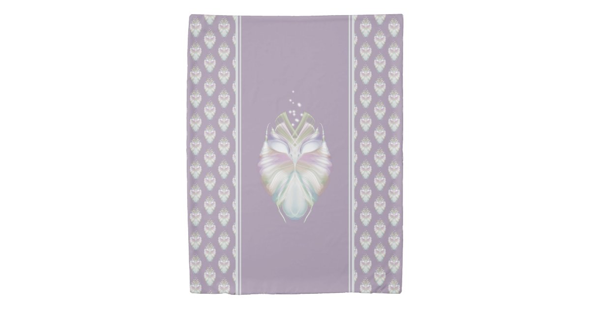 Pastel Purple Oracle Owl Duvet Cover | Zazzle