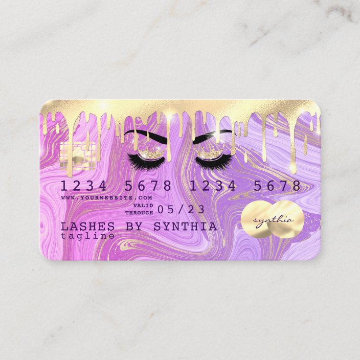 pastel purple pink gold drips marble Credit Card | Zazzle.com
