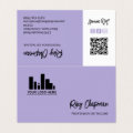 Pastel Purple QR Code Photo Social Media Icons Business Card | Zazzle
