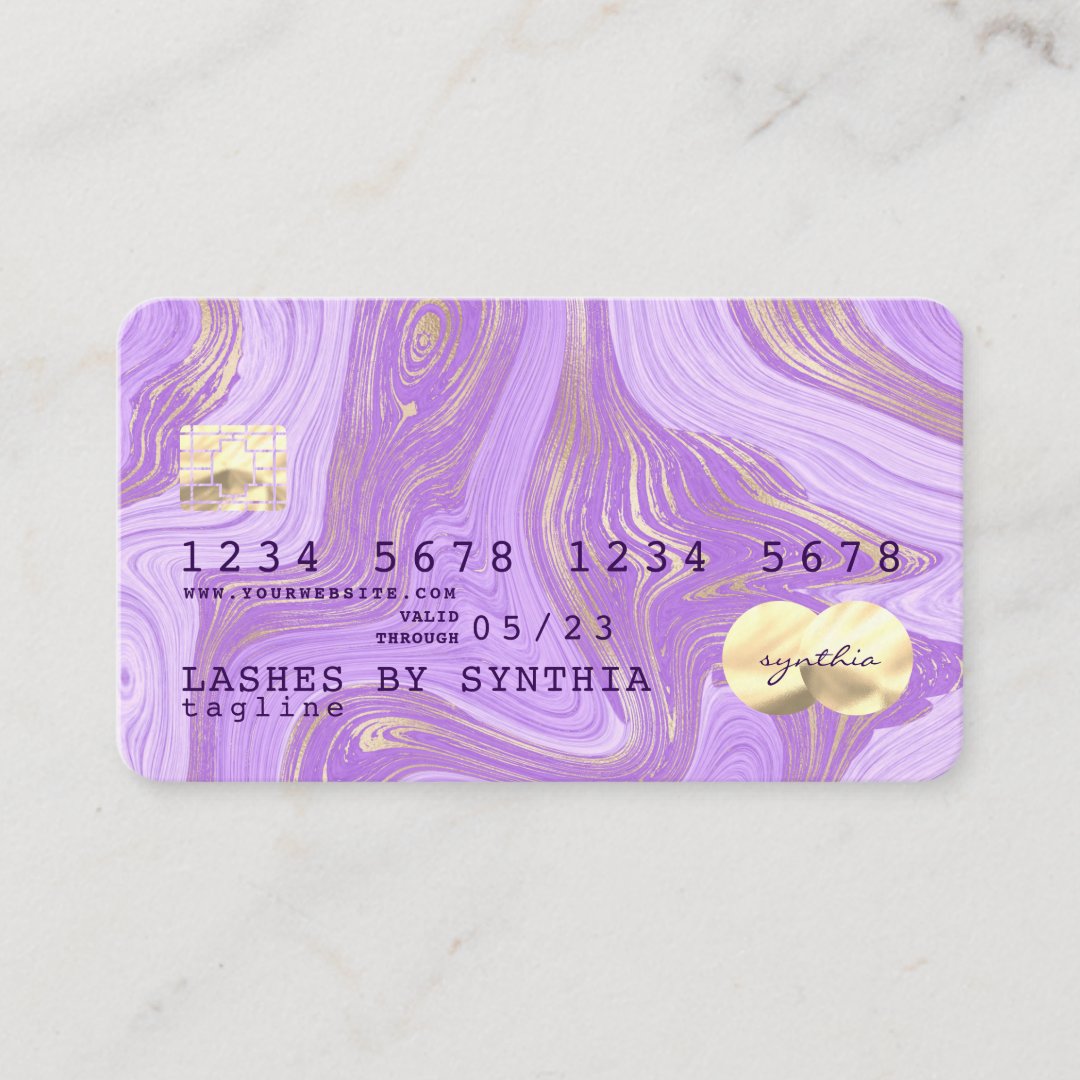 pastel purple violet lavender marble Credit Card | Zazzle