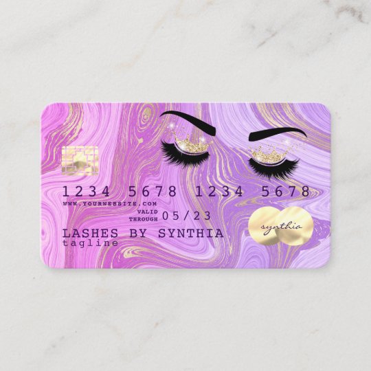 pastel purple violet marble Credit Card Lashes | Zazzle.com