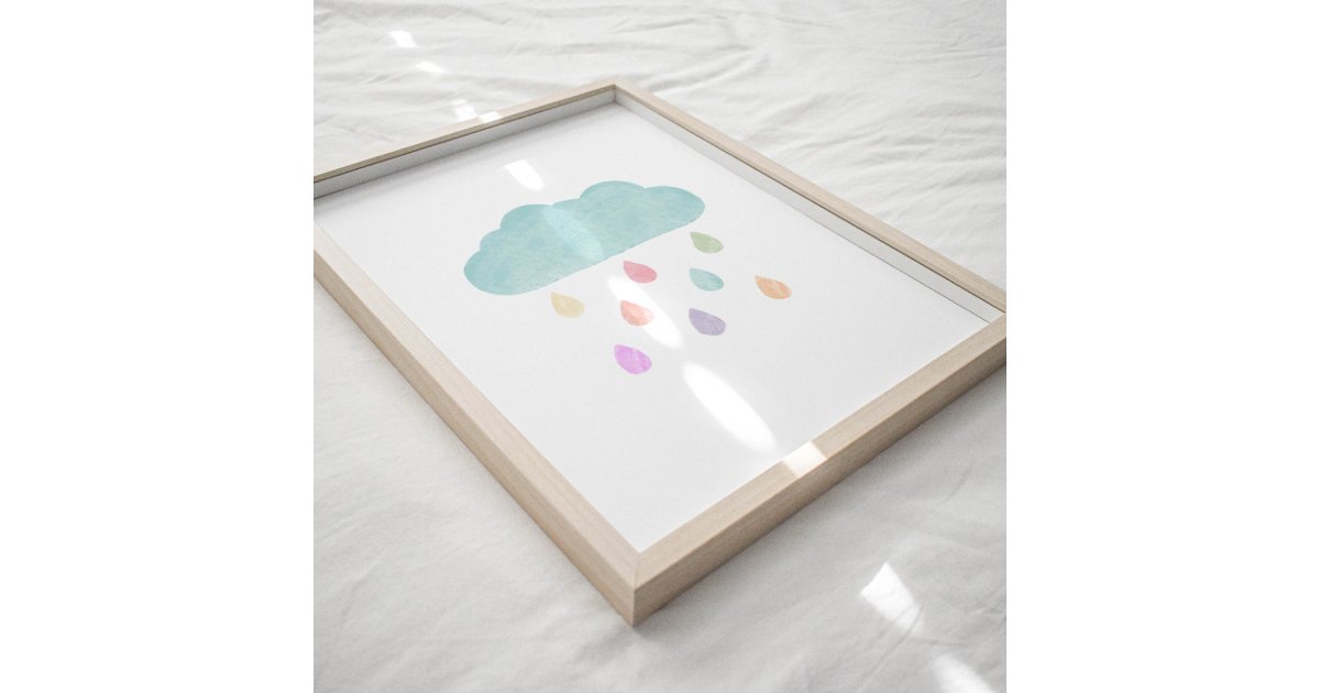 Pastel rain and cloud poster | Zazzle