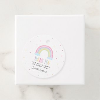 Pastel Rainbow Baby Shower Gift Favor Tags | Zazzle