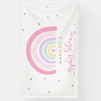 Pastel Rainbow Baby Shower Welcome Banner | Zazzle