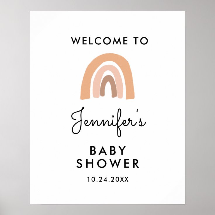 Pastel Rainbow Baby Shower Welcome Sign | Zazzle