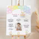 Pastel Rainbow Balloon Birthday Milestone Poster | Zazzle