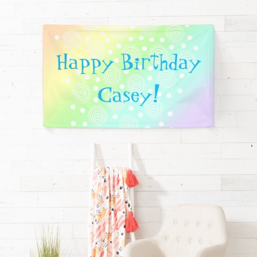Pastel Rainbow Birthday Banner | Zazzle