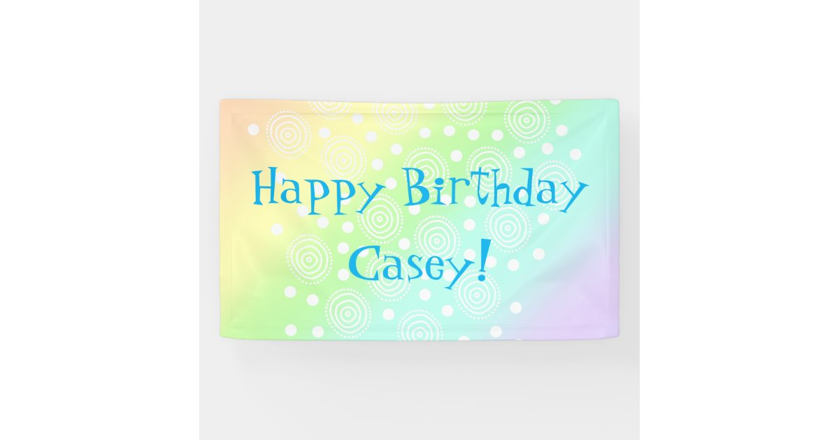 Pastel Rainbow Birthday Banner | Zazzle