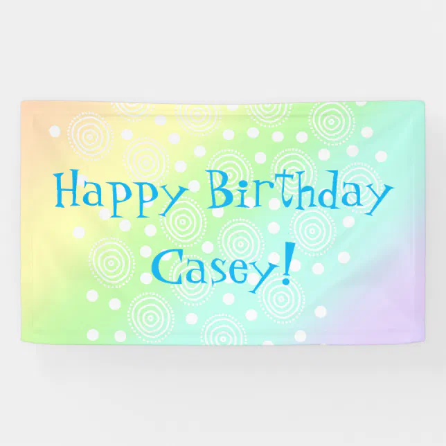 Pastel Rainbow Birthday Banner | Zazzle