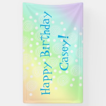 Pastel Rainbow Birthday Banner | Zazzle