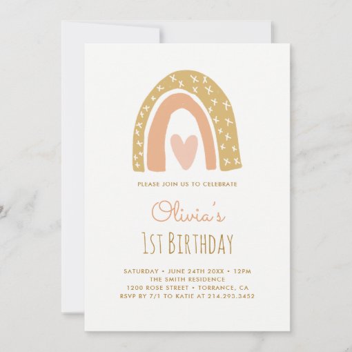 Pastel Rainbow Birthday Invitation Cards | Zazzle