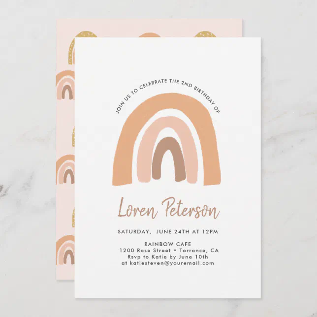Pastel Rainbow Birthday Party Invitation | Zazzle