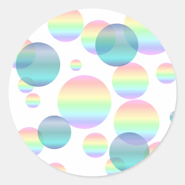 Pastel Rainbow Bubbles Classic Round Sticker | Zazzle