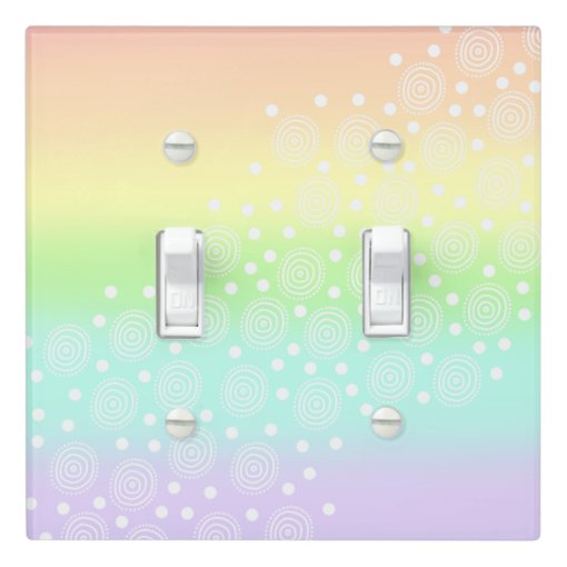 Pastel Rainbow Circles in Circles Light Switch Cover | Zazzle