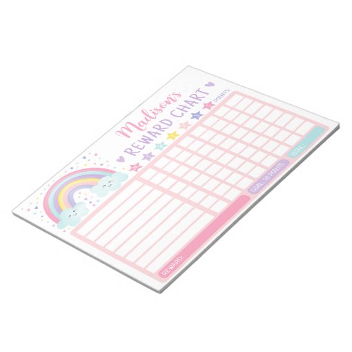 Pastel Rainbow Clouds Reward Chart Chore Chart Notepad | Zazzle Pastel Rainbow Clouds Reward Chart Chore Chart Notepad | Zazzle