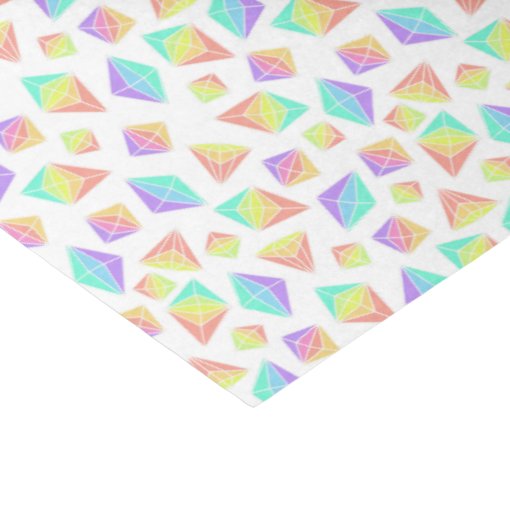 Pastel Rainbow Crystals Pattern Tissue Paper | Zazzle
