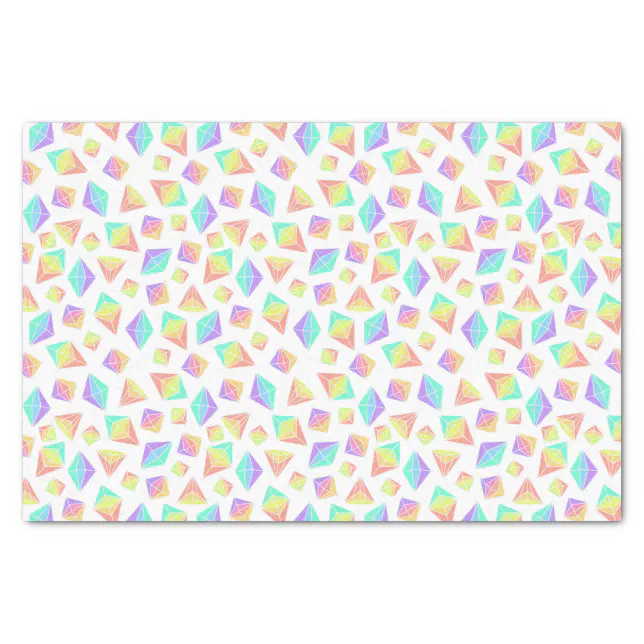 Pastel Rainbow Crystals Pattern Tissue Paper | Zazzle