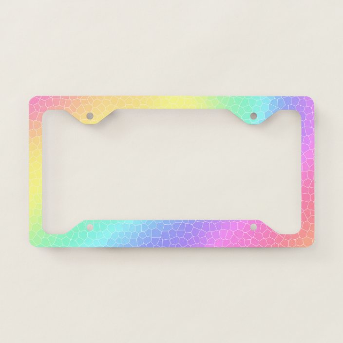 Pastel Rainbow "Dragon Scale" Design License Plate Frame | Zazzle.com